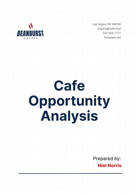 Free Cafe Opportunity Analysis Template To Edit Online