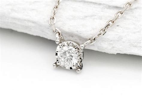 Real Diamond Necklace 18k Real Solid Gold Certified Diamond Pendant