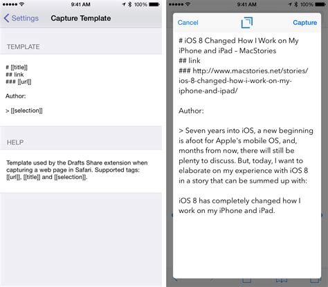 Drafts 4 Review Macstories