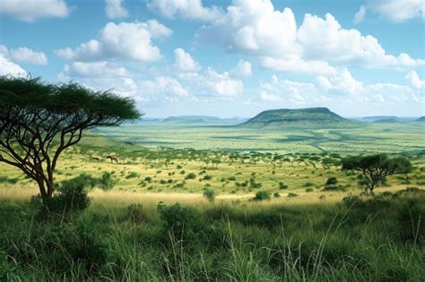 Premium Photo A Photo Capturing The Sweeping View Of A Grassy Plain