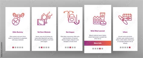 Contraception Vector Icons Onboarding Mobile App Page Screen