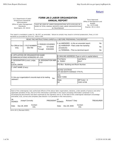 Form Lm 2 Labor Organization Annual Report Return Pdf Book Value Economies