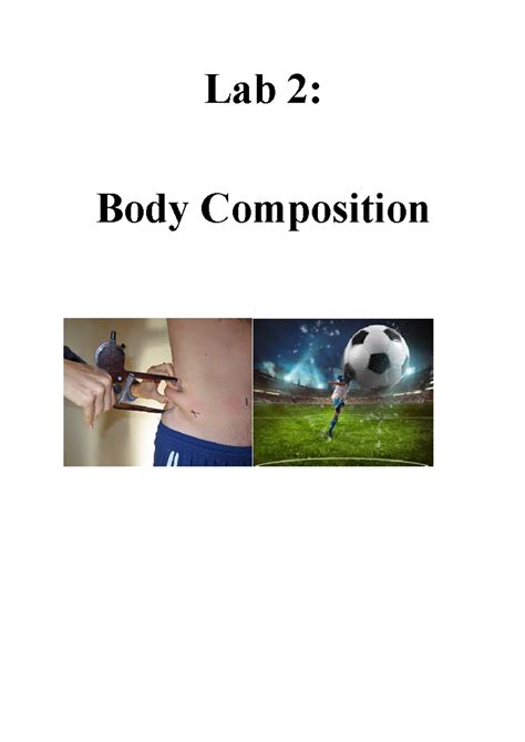 Body Composition Lab Lab Lab 2 Body Composition Background Work To