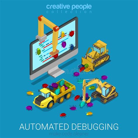 Automated Debugging Code Programming Flat Isometric Vector 3d Stock Vector Illustration Of