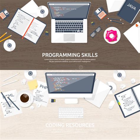 Programming And Coding Flat Computing Background Code Hardware Software Web Development