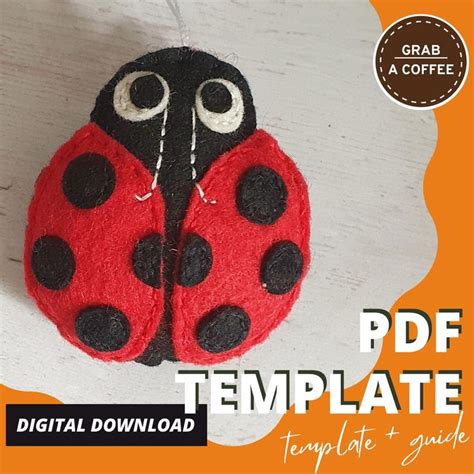 Felt Ladybird Ornament Pattern Printable Pdf With Step By Step Photo