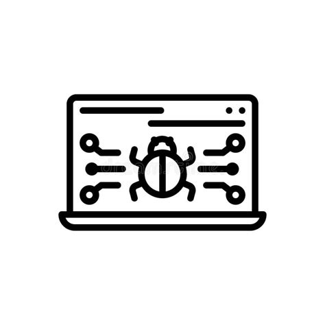 Black Line Icon For Malware Security And Virus Stock Vector Illustration Of Logotype Virus