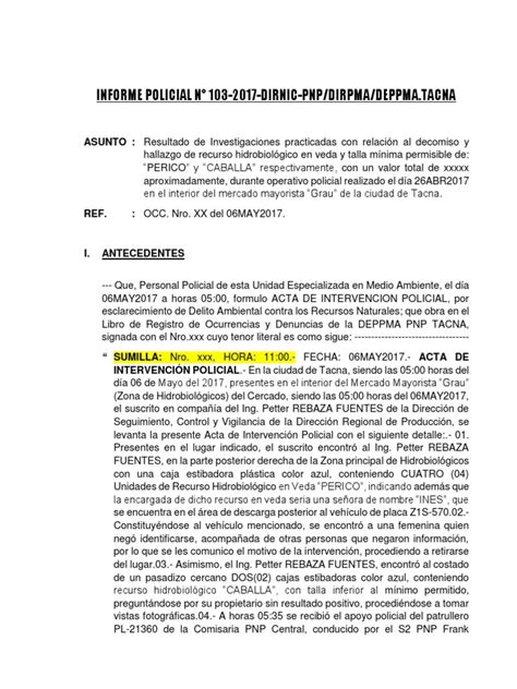 Informe Policial Perico Pdf Policía Thriller Y Crimen