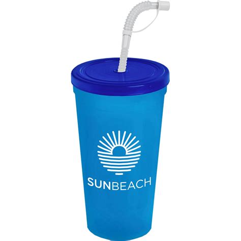 Custom Sports Sipper Cups With Flex Straw 24 Oz