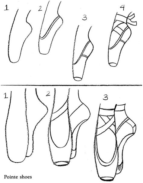 How To Draw Ballet Pointe Shoes How To Draw A Point Shoe How To Draw