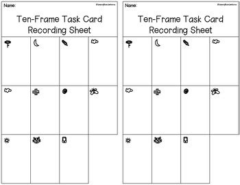 Ten Frame Task Cards Printer Friendly By Jumping Bean Jamboree