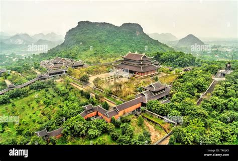 Landscape Of The Bai Dinh Temple Complex At Trang An Vietnam Stock