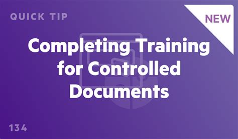Completing Training For Controlled Documents