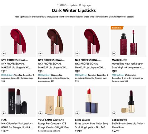 Dark Winter Lipsticksamazon Winter Lipstick Winter Lipstick Colors