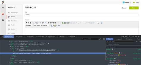 php i m not able to click save button for posting a news