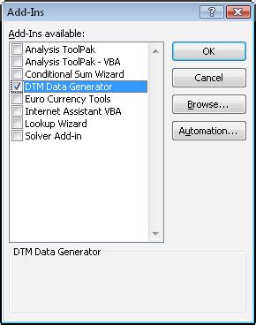 DTM Data Generator For Excel Excel Add In Edition Of The Data Generator