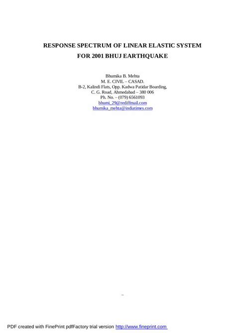 pdf response spectrum of linear elastic system … response spectrum of