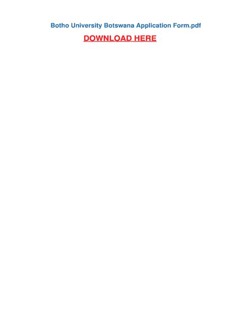Fillable Online Botho University Botswana Application Form Fax Email Print Pdffiller