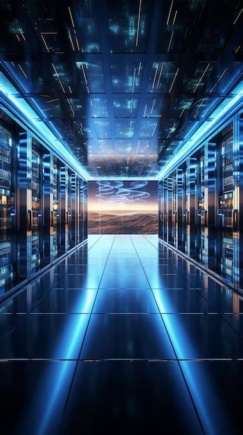 premium ai image in a 3d rendering server racks convey the big data