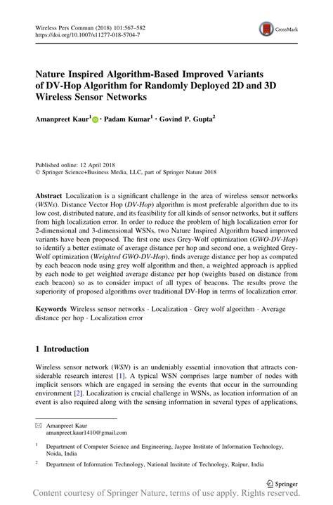 nature inspired algorithm based improved variants of dv hop algorithm