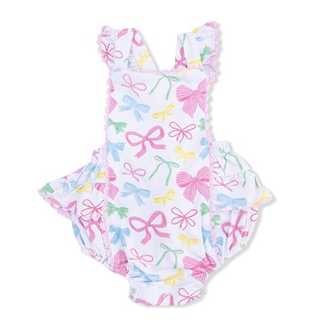 Sweet Bows Ric Rac Ruffle Sunsuit By Angel Dear Purple Butterfly