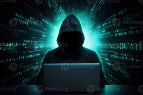 Ai Generated Network Man Binary Crime Digital Laptop Coding Technology Criminal Secure Attack