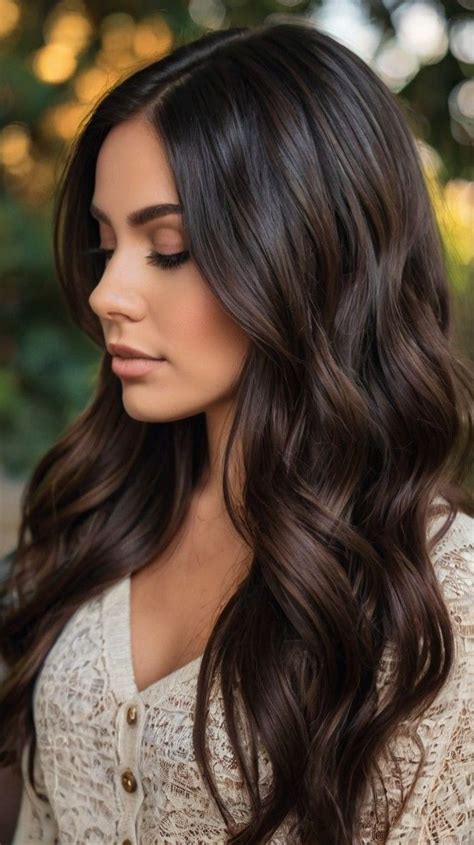 Dark Fall Hair Colors For Brunettes Long In A Sleek Straight Style