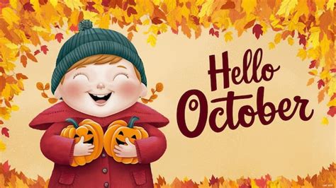 Hello October Premium Ai Generated Vector