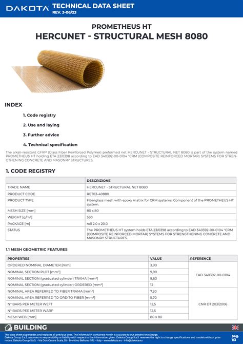 Hercunet Preformed Structural Mesh Made Of Gfrp For Structural