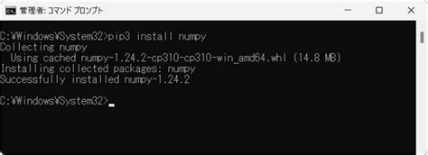 【初心者向け】windowsにnumpyをインストール【python】 おとといからきたいも
