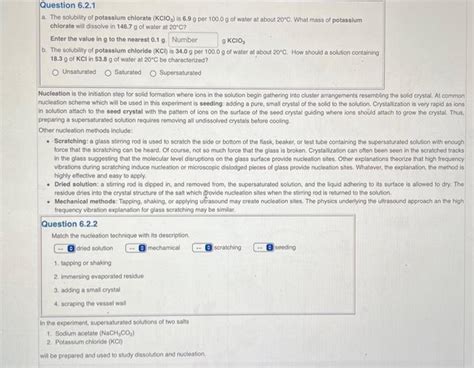 Solved A The Solubility Of Potassium Chlorate Kclo3 Is