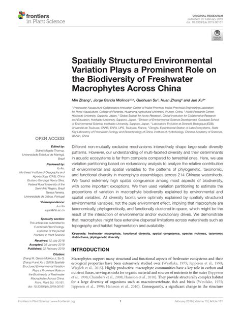 Pdf Spatially Structured Environmental Variation Plays A Prominent