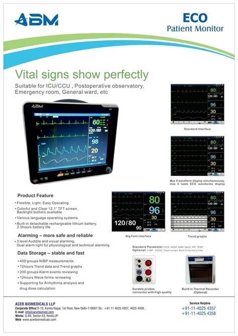 Eco Abm 5 Para Monitor Display Size 12 1 Inch Lcd At Rs 35000 In Lucknow