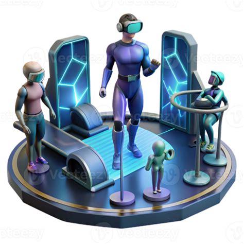 Immersive Vr Fitness Futuristic Training Experience 56408415 Png