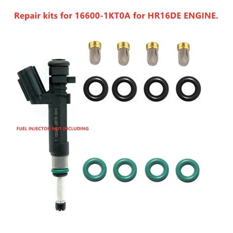 4sets 12pcs Fuel Injector Repair Kits For 16600 1kt0a For Hr16de Engine