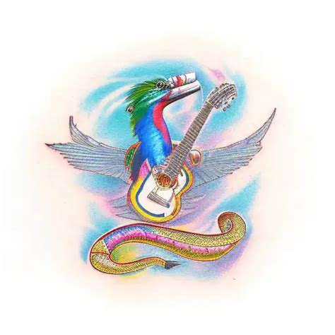 Traditional Colorful Quetzal Bird Perched On A Tattoo Blackink Ai