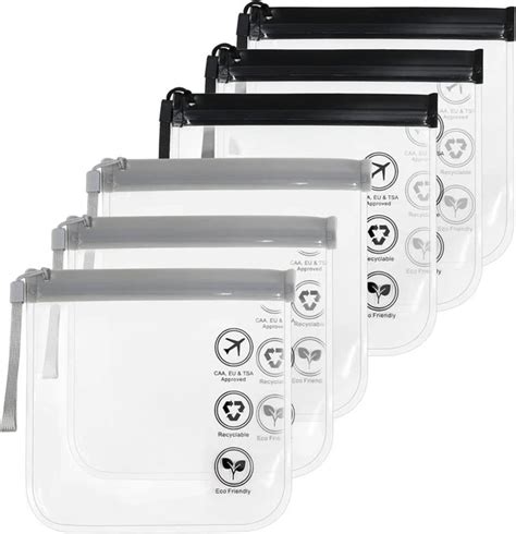 Tsa Approved Liquid Bags 6pcs Leak Proof Quart Size Clear Liquids Bags