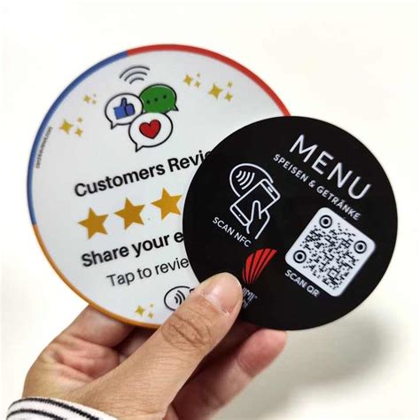 Custom Printed QR Code Tag With NFC Menu PVC Card