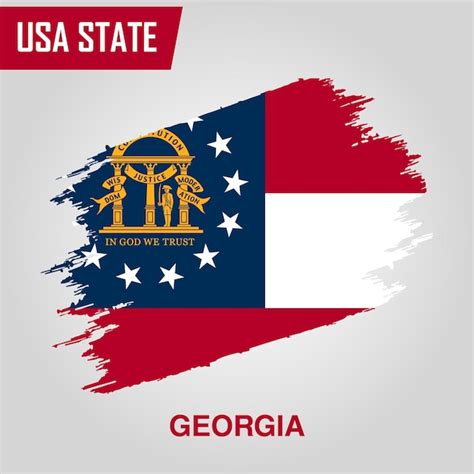 미국 그런 지 벡터 플래그 템플릿의 조지아 주 지역 프리미엄 벡터