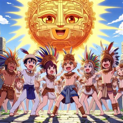 Ai Anime Aztec Celebrates The Sun 1 By Alby69 On Deviantart