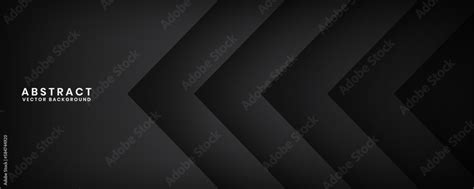 3d Black Geometric Abstract Background Overlap Layer On Dark Space With