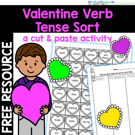 Valentine Verb Tense Sort Cut And Paste Activity Made By Teachers