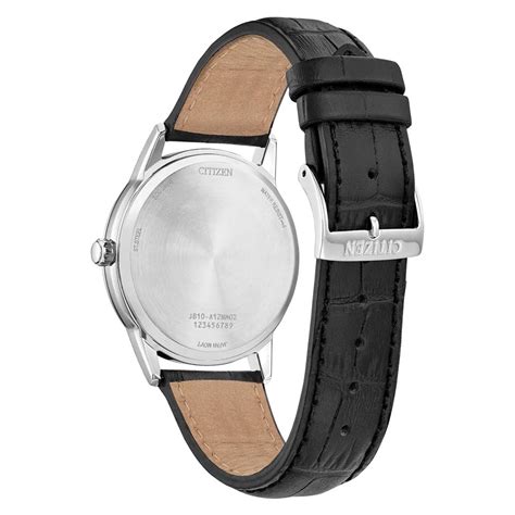 Citizen Classic Blue Dial Mens Leather Strap Watch Eco Drive