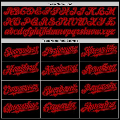 Custom Black Baseball Jersey Red Authentic Fansidea