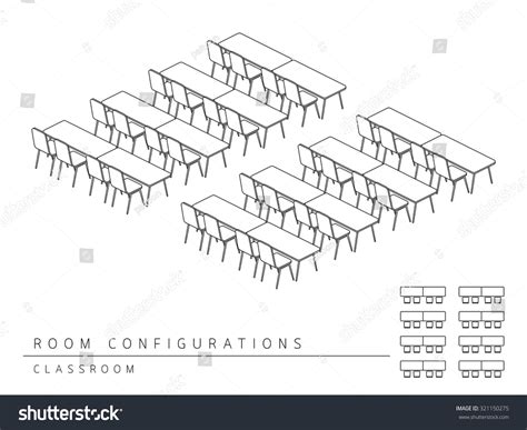 Meeting Room Setup Layout Configuration Classroom Stock Vektor