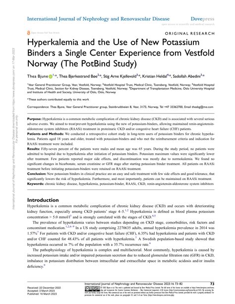 Pdf Hyperkalemia And The Use Of New Potassium Binders A Single Center