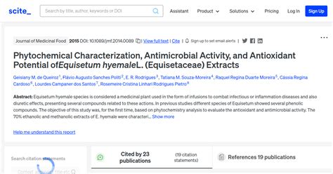 Phytochemical Characterization Antimicrobial Activity And Antioxidant Potential Of Equisetum