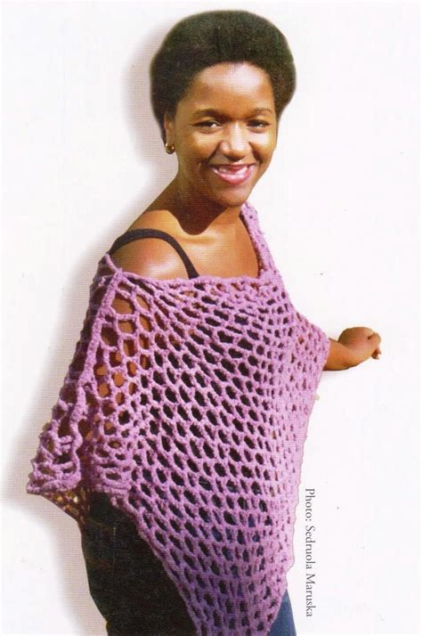 Ladies Crochet Purple Mesh Poncho Pattern Crochet Poncho Pattern