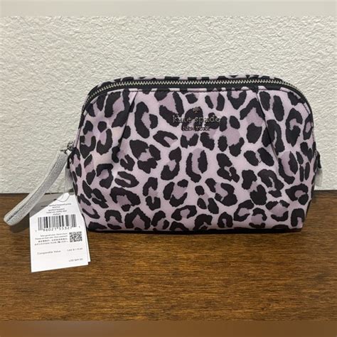 Kate Spade Bags Kate Spade Lavender And Black Leopard Cosmetic Bag