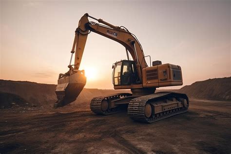 Excavator In Openpit Mining Premium Ai Generated Image